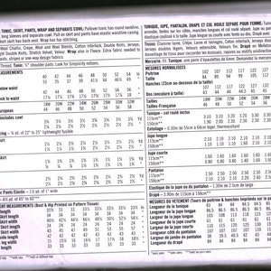 7830 Simplicity Vintage SEWING Pattern Misses Tunic Skirt Pants Wrap ...