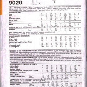 9020 Simplicity Vintage SEWING Pattern Childs Sleepwear UNCUT - Etsy