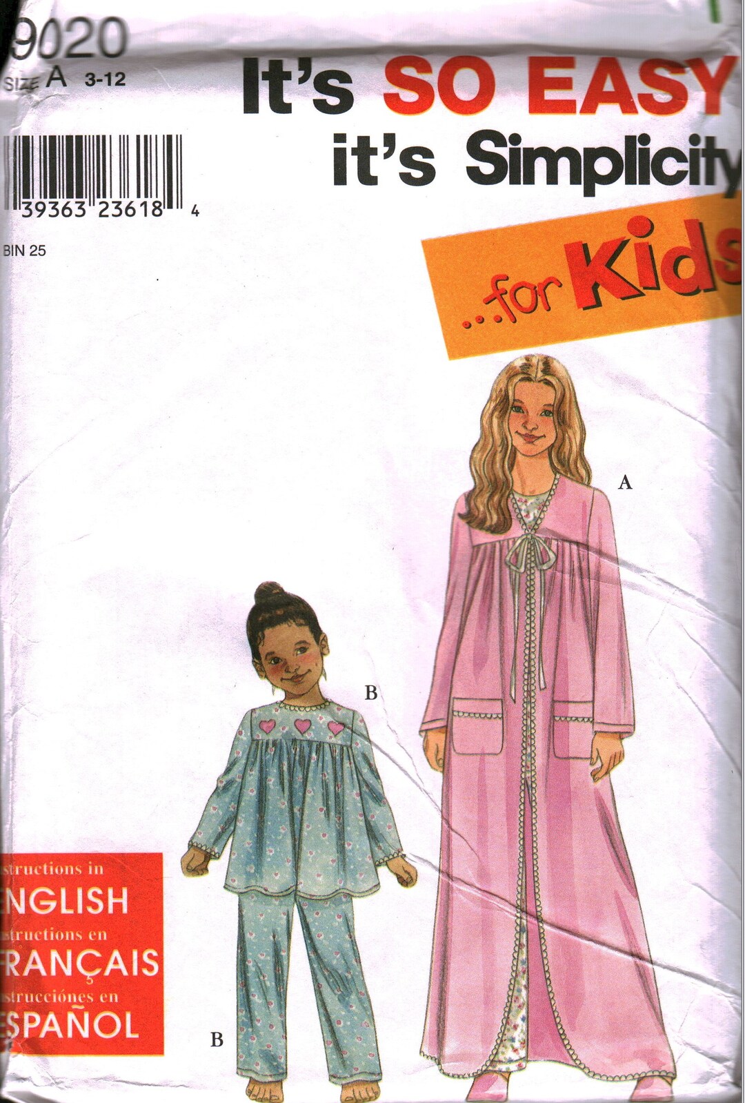 9020 Simplicity Vintage SEWING Pattern Childs Sleepwear UNCUT - Etsy