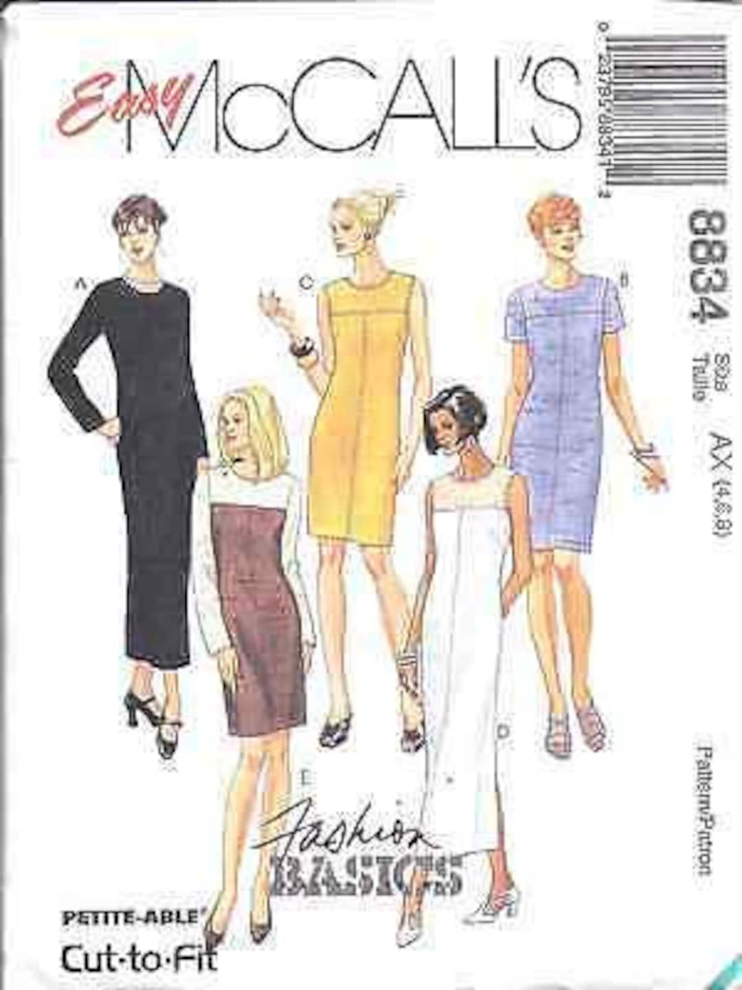8834 Vintage Mccalls SEWING Pattern Misses EZ Slim Dress Easy Uncut Ff ...