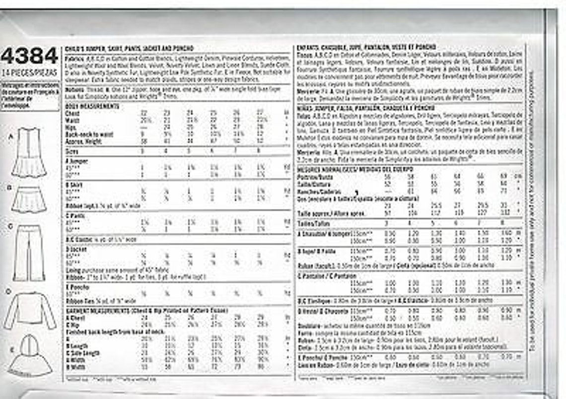 4384 Vintage Simplicity Sewing Pattern Girls Winter Jumper | Etsy