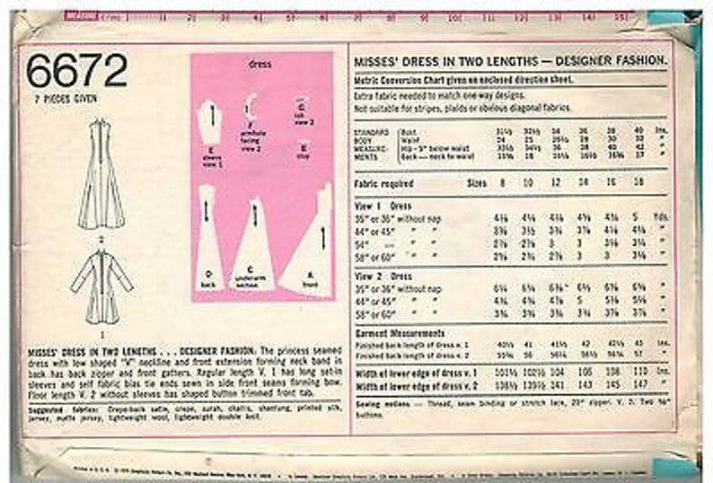6672 Vintage Simplicity Sewing Pattern Misses Designer Fashion - Etsy