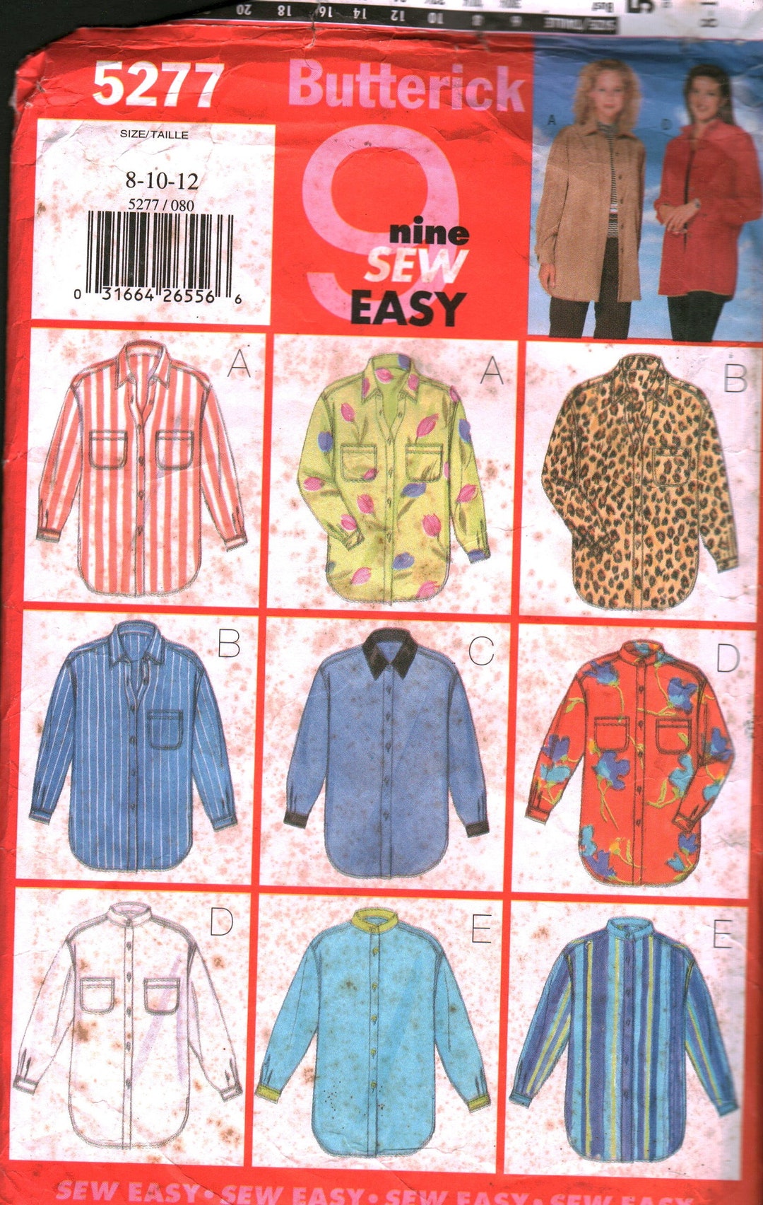 5277 Butterick Vintage SEWING Pattern Misses' Shirt OOP - Etsy