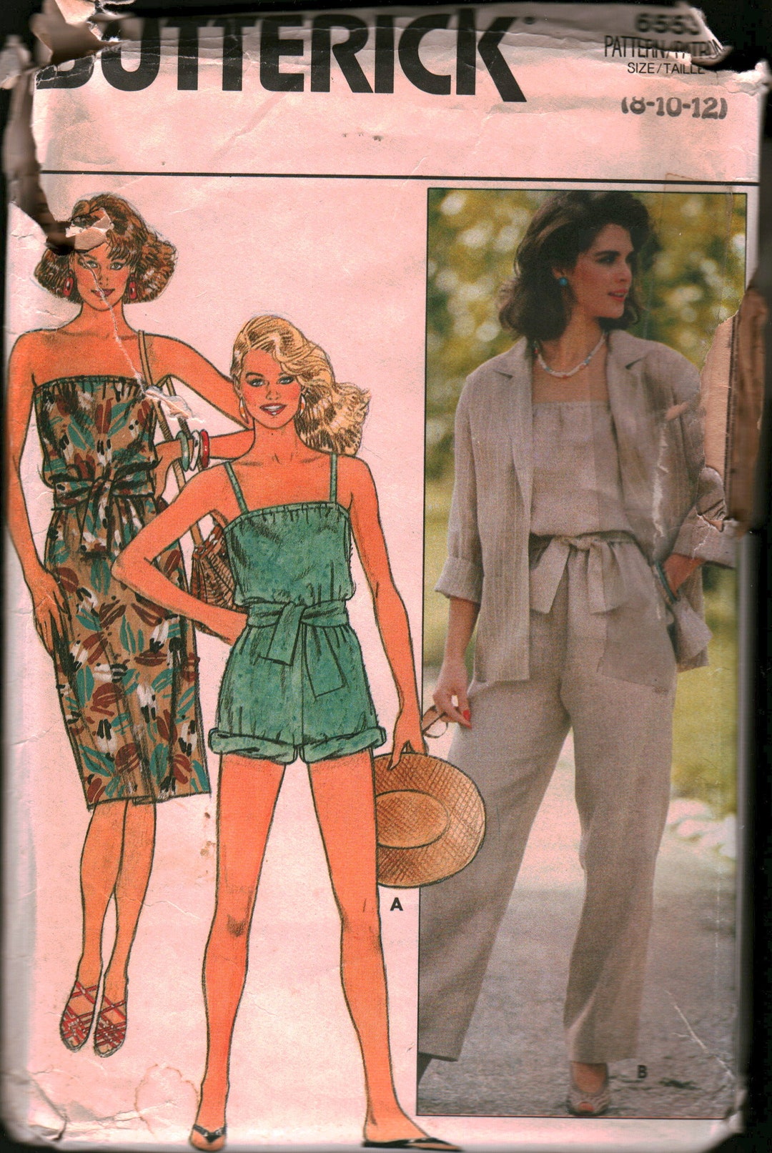 6553 Butterick Vintage SEWING Pattern Misses' Jacket Dress Jumpsuit OOP ...
