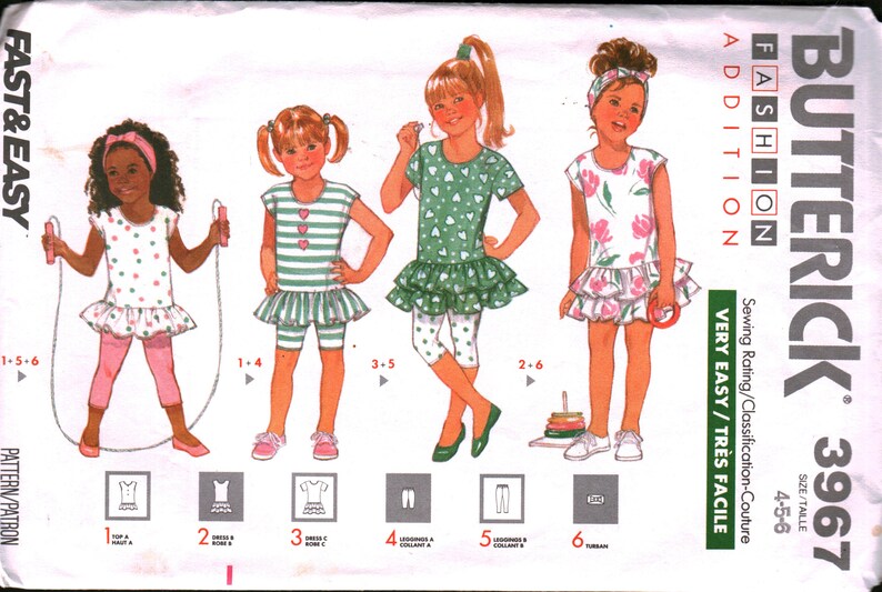 3967 Butterick Vintage SEWING Pattern Toddlers' - Etsy