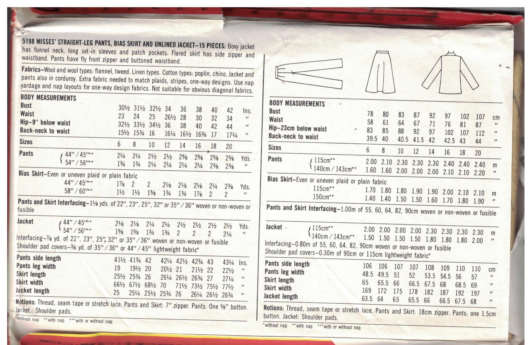 5198 Vintage Simplicity SEWING Pattern Misses Unlined Jacket Bias Skirt ...