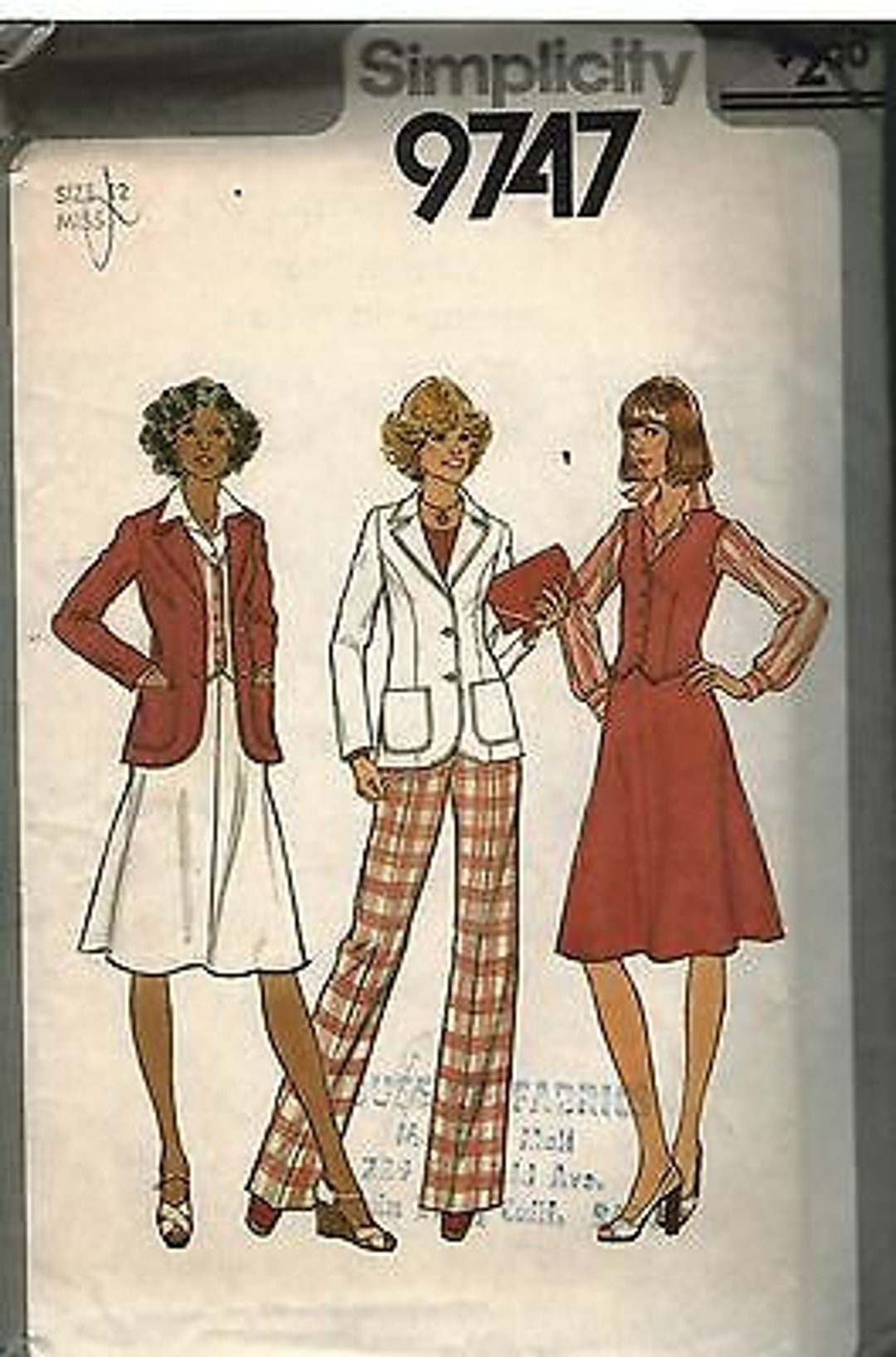 9747 UNCUT Simplicity SEWING Pattern Misses Unlined Jacket Vest Skirt ...