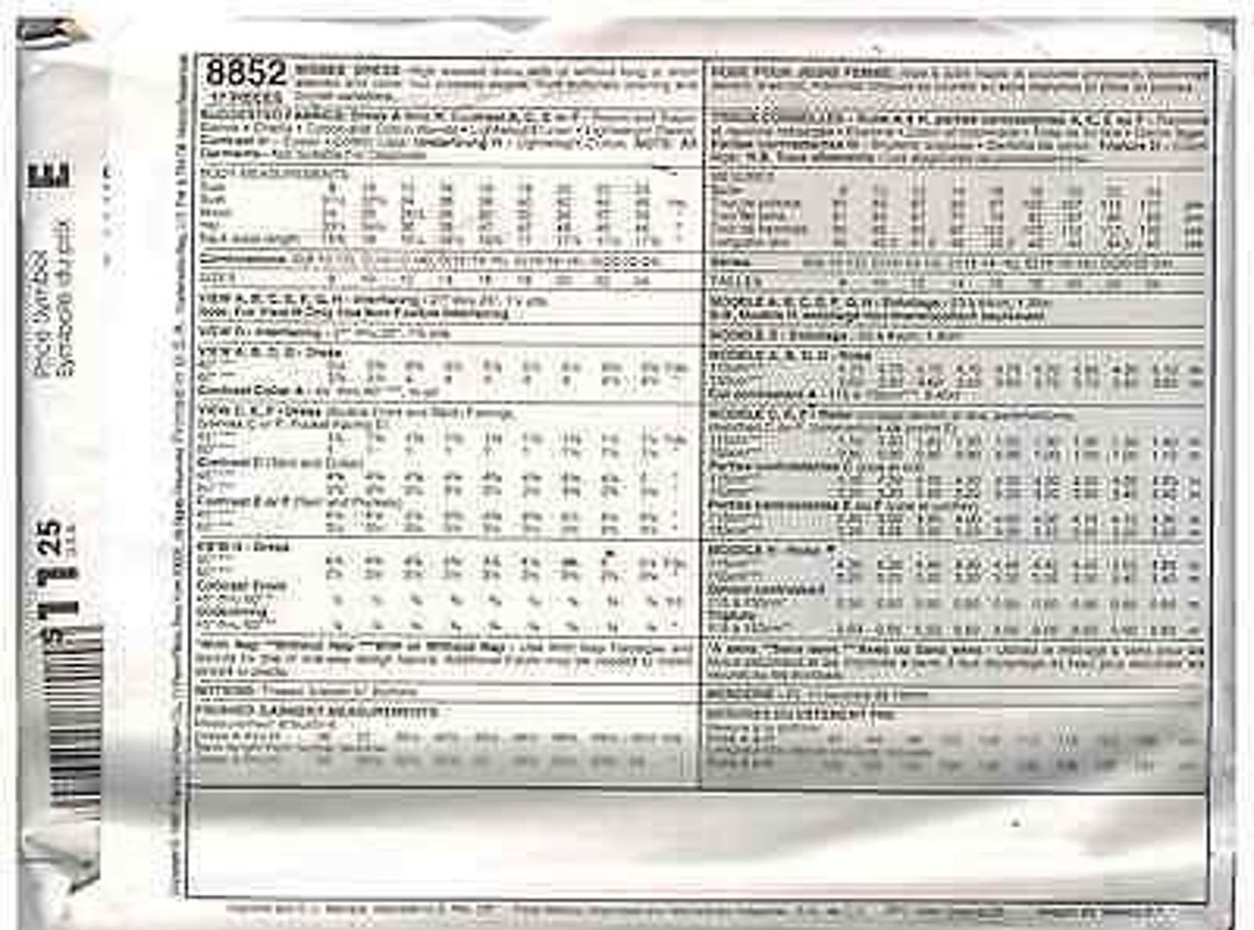 8852 UNCUT Vintage Mccalls Pattern Misses High Waisted Dress | Etsy