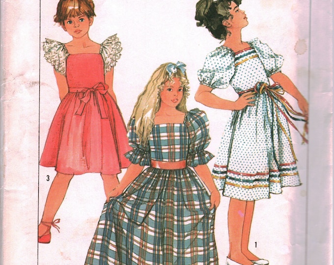 9337 Vintage Simplicity Sewing Pattern Girls Pull on Skirts 6 Easy ...