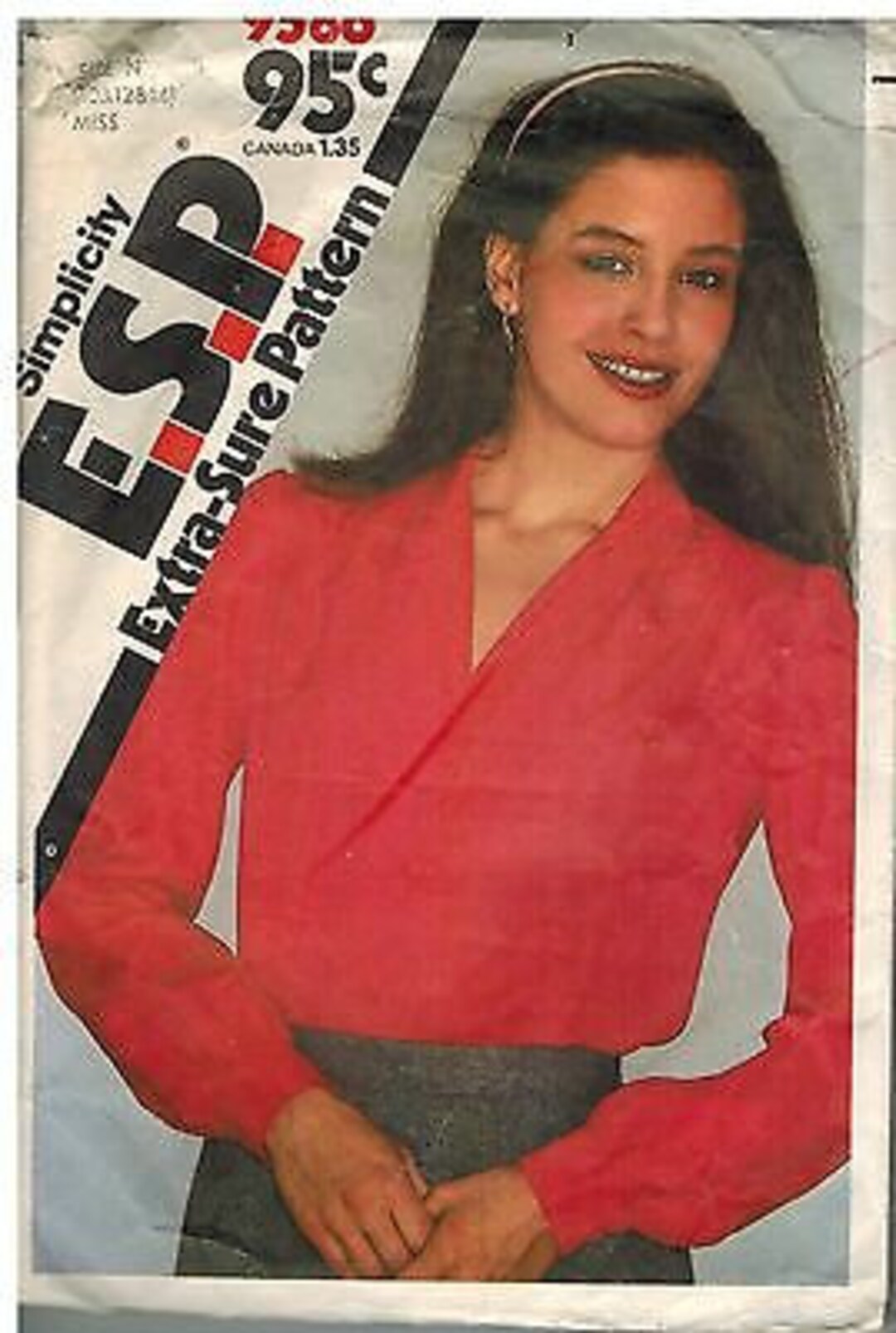 9586 Vintage Simplicity Sewing Pattern Misses Blouse Gathered at Yoke ...