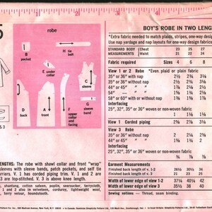 9635 VINTAGE Simplicity SEWING Pattern Childs Robe Oop Sew - Etsy