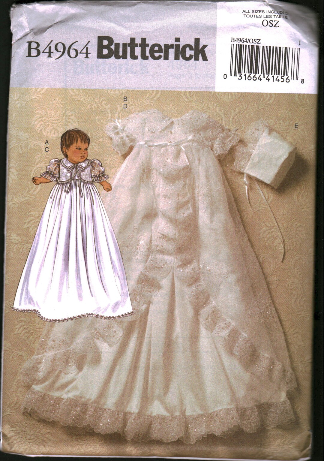 4964 Butterick SEWING Pattern Babies Jacket Coat Gown Panties Hat OOP ...