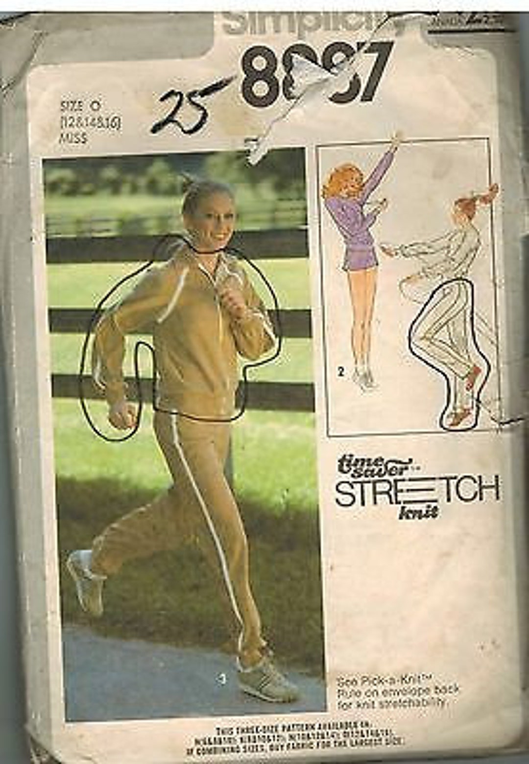 8887 Vintage Simplicity Sewing Pattern Misses Time Saver Knit Top Pants ...