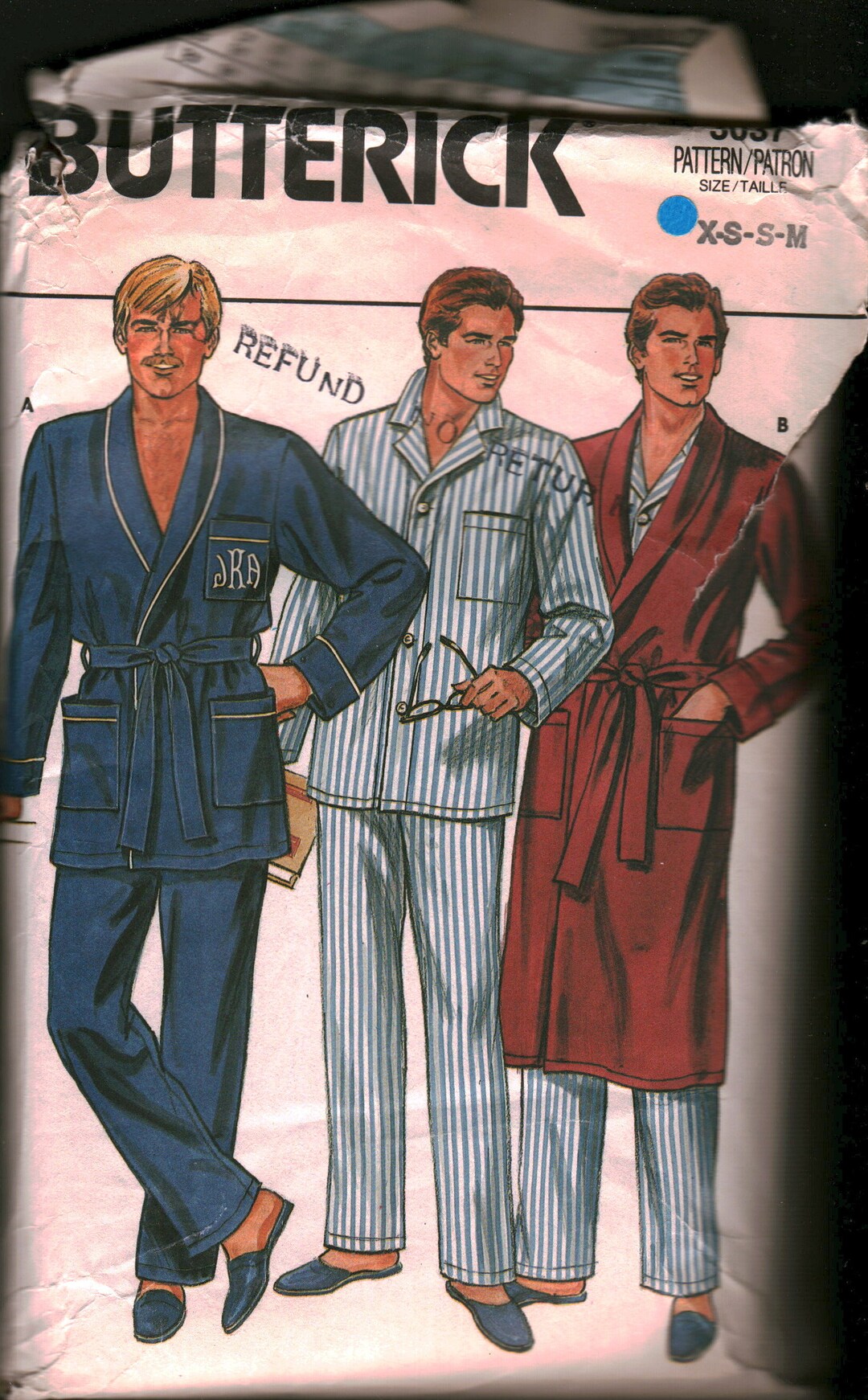 3037 Butterick Vintage SEWING Pattern Mens Robe Pajamas OOP - Etsy