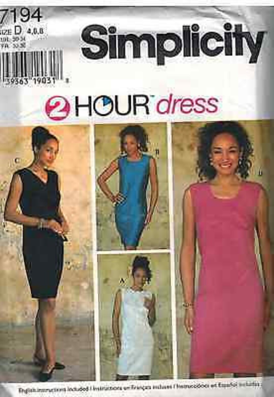7194 UNCUT Simplicity SEWING Pattern Misses 2 Hour Dress Easy Vintage ...