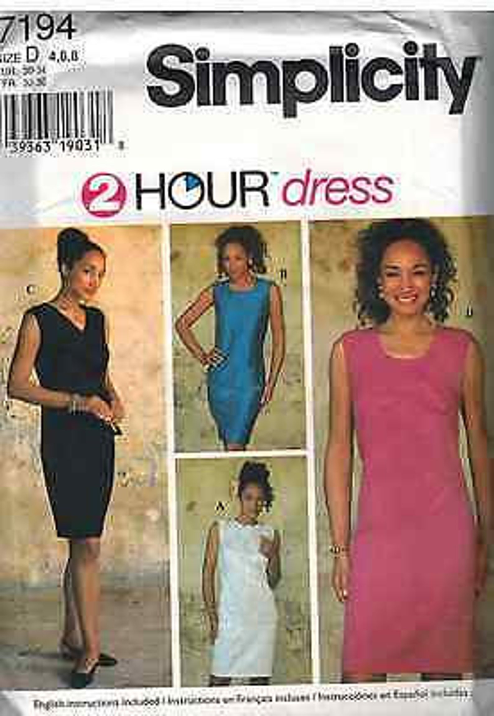 7194 UNCUT Simplicity SEWING Pattern Misses 2 Hour Dress Easy | Etsy