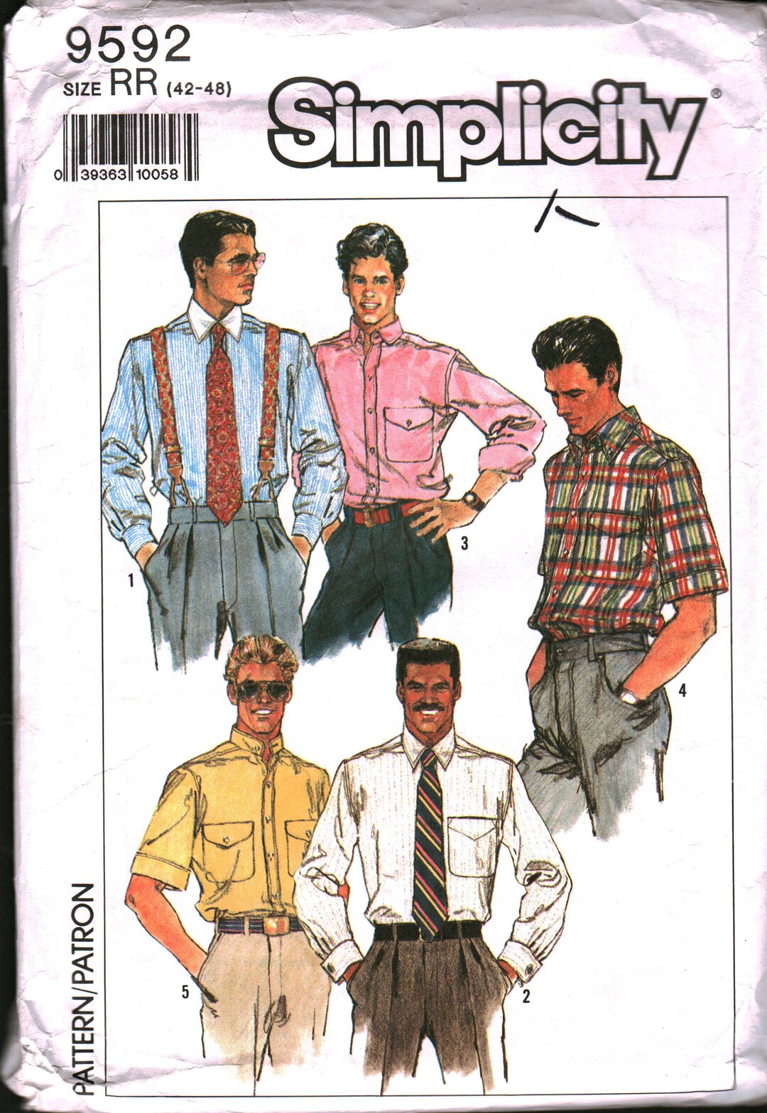 9592 Simplicity SEWING Pattern Mens' Shirt VINTAGE Oop - Etsy