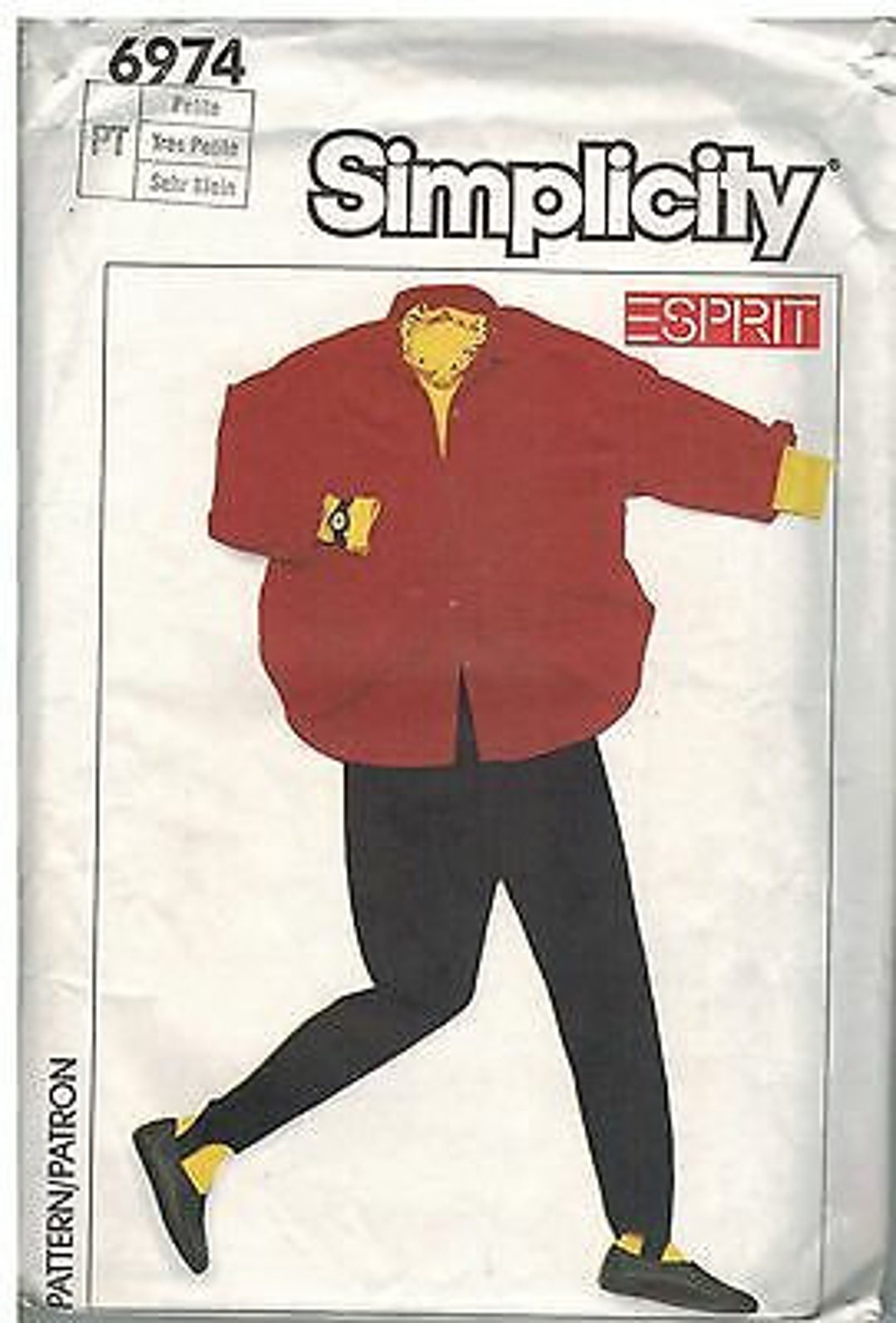 6974 Vintage Simplicity Sewing Pattern Misses Oversize Shirt Pullon ...