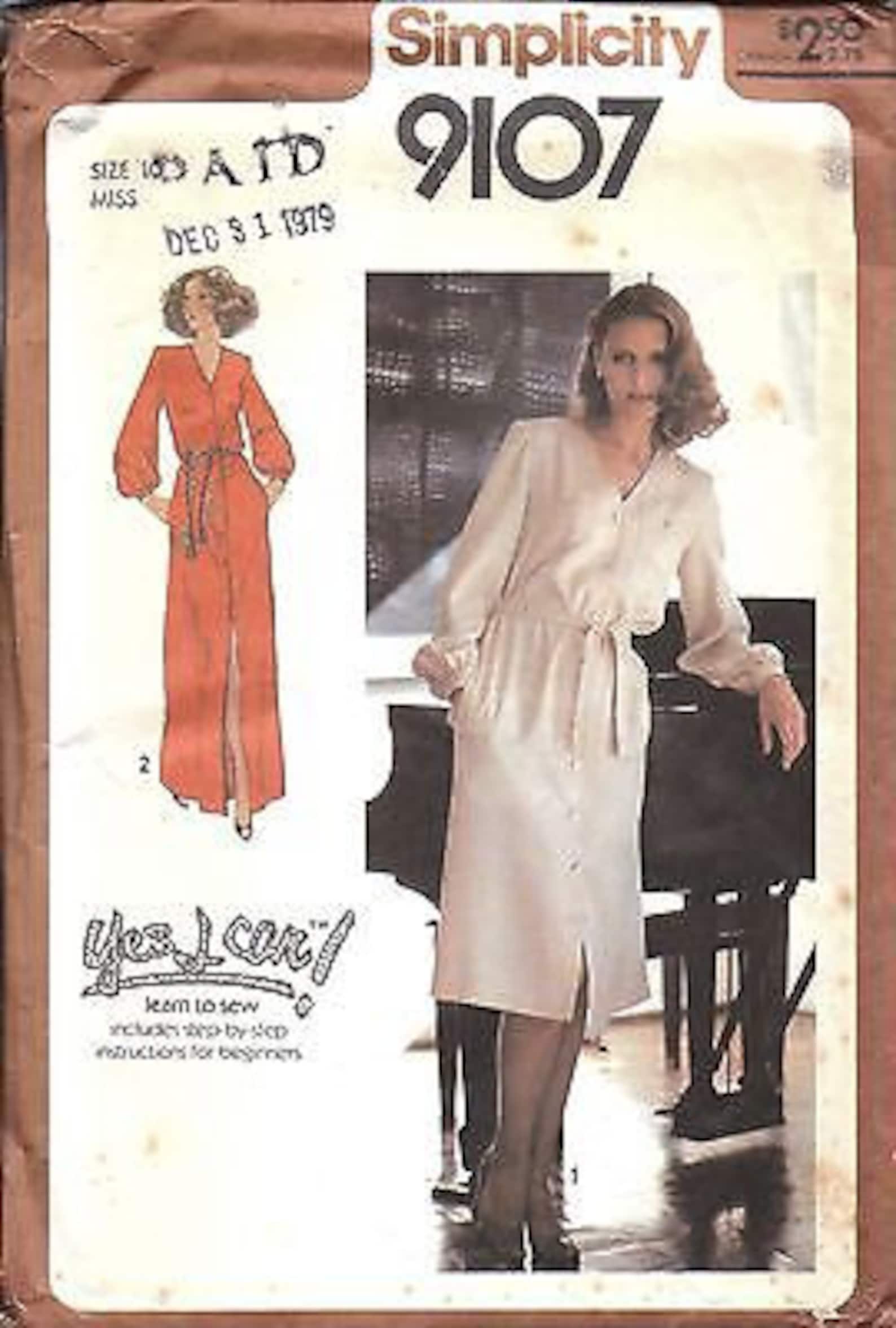 9107 Simplicity Vintage SEWING Pattern Misses 1970's Dress | Etsy