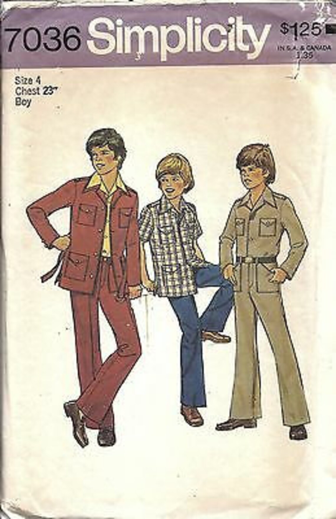 7036 Vintage Simplicity Sewing Pattern Boys Shirt Jacket Top - Etsy