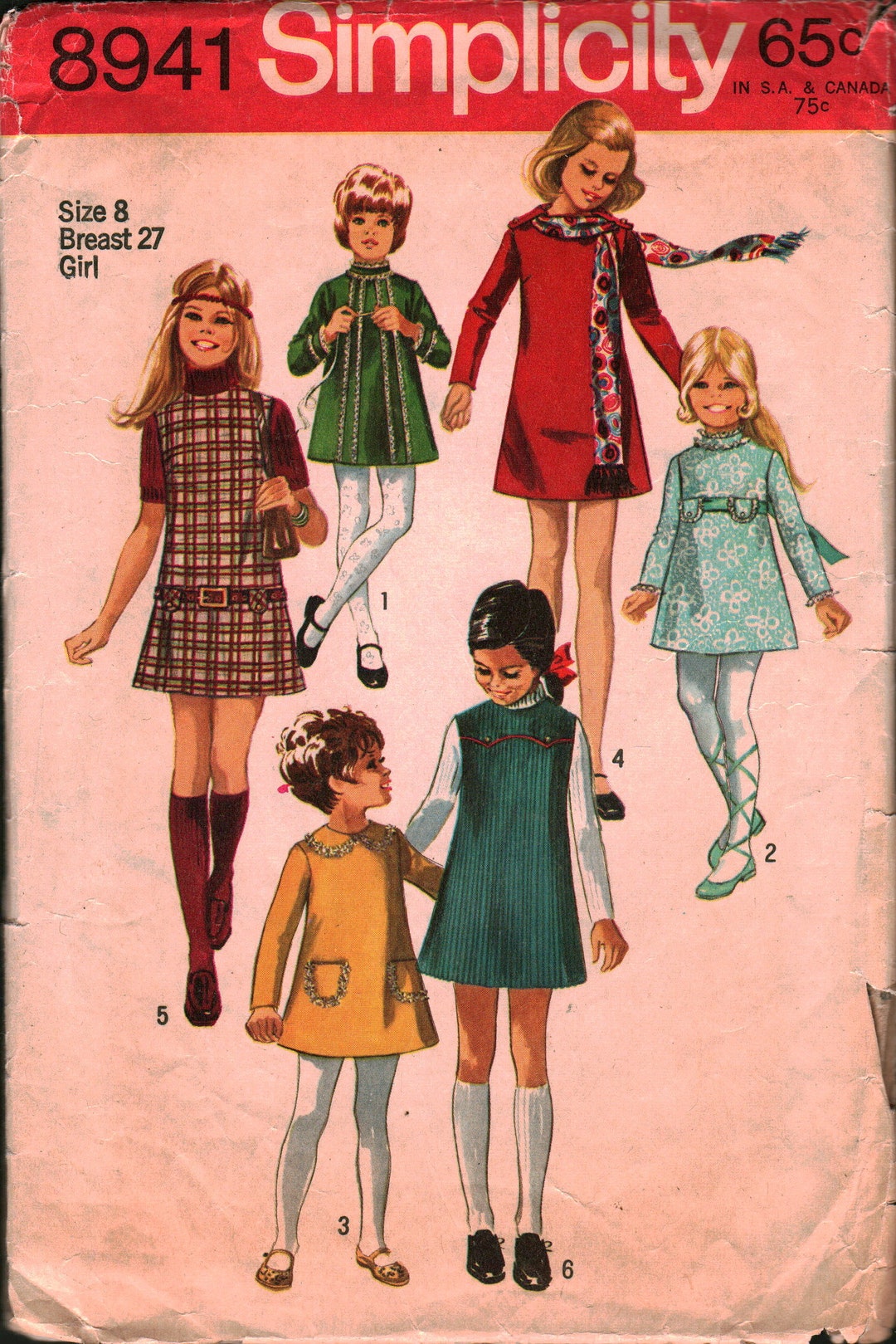 8941 Vintage Simplicity Pattern Girls Dress Jumper SEWING CUT 8 - Etsy