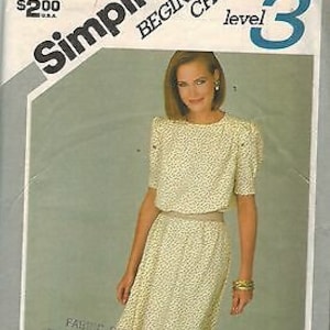 6240 Vintage Simplicity Sewing Pattern Misses Dress Back Zipper ...
