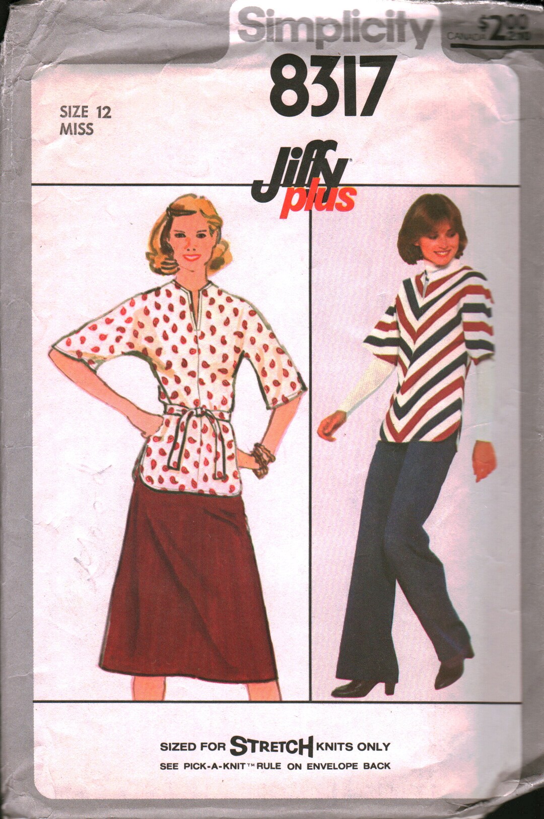 8317 Simplicity Vintage SEWING Pattern Misses Shirt Skirt Pants OOP - Etsy