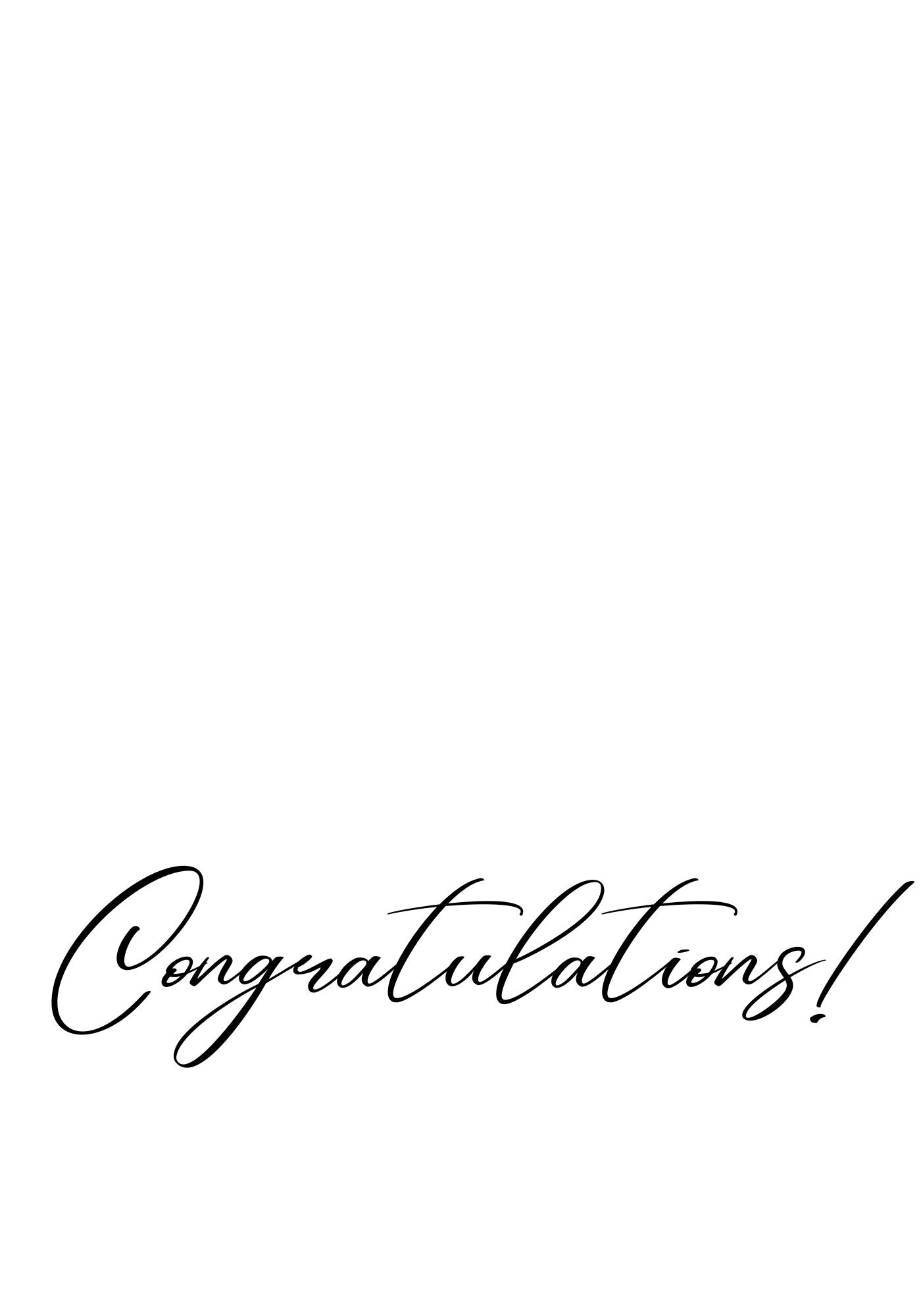Congratulations Digital File Download - Printable Card Black White ...