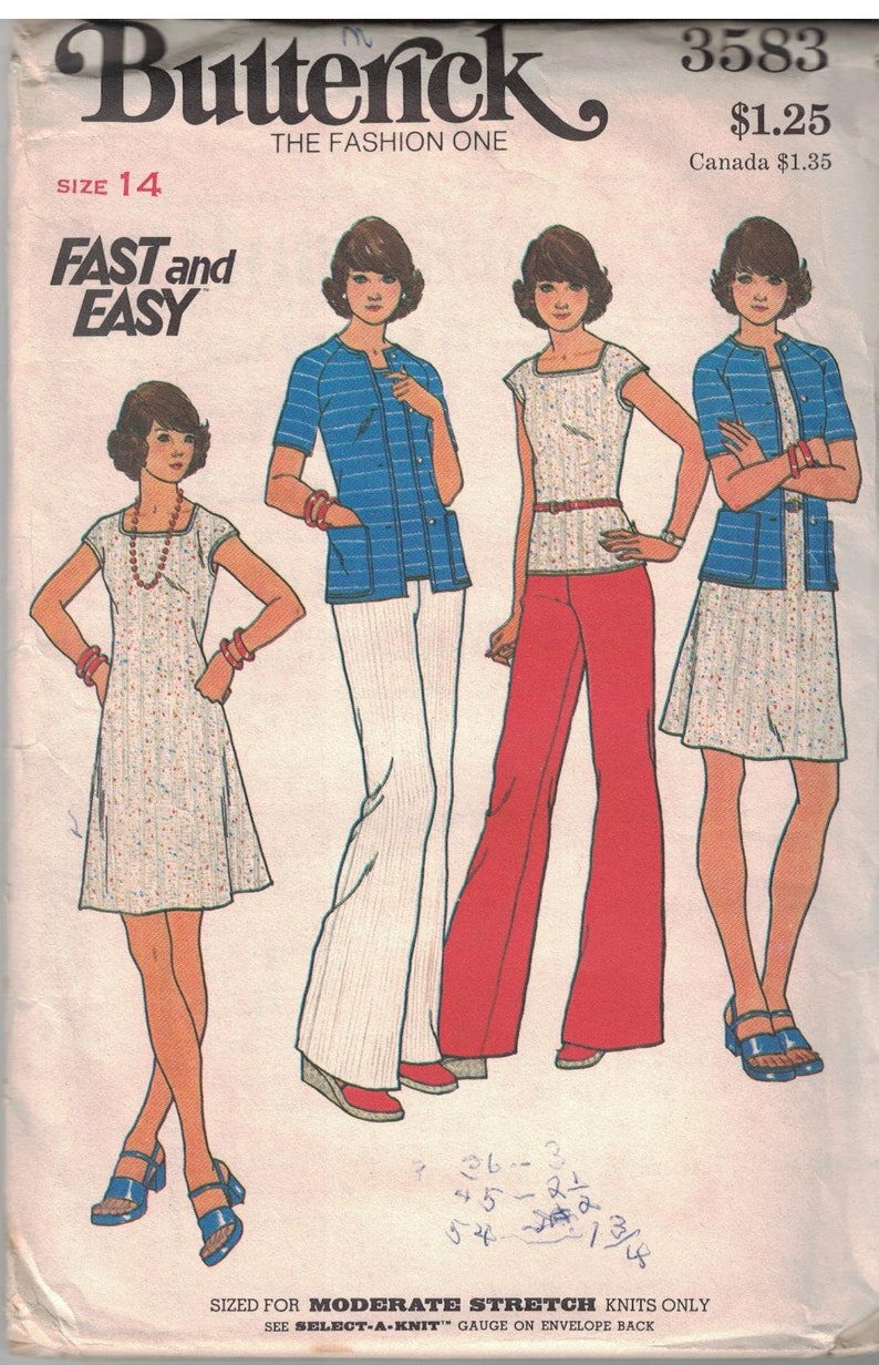 3583 Vintage Butterick SEWING Pattern Misses Sweater Top Dress - Etsy