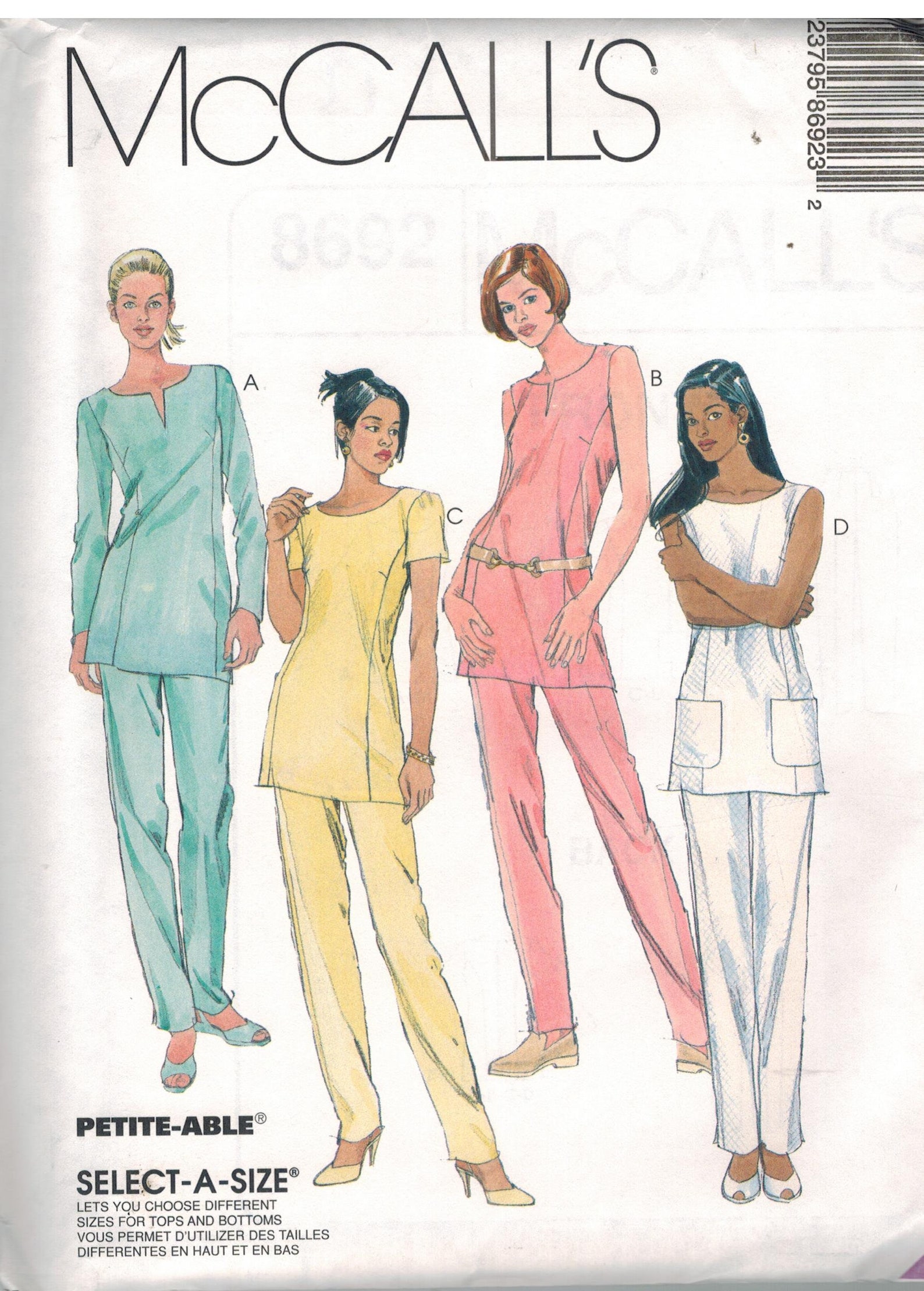 8692 UNCUT Vintage Mccalls Pattern Misses Semi Fitted Tunic | Etsy