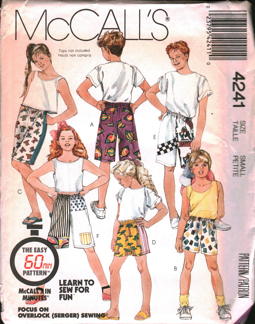 4241 Vintage Mccalls Pattern Girls Shorts Boys Shorts SEWING UNCUT ...