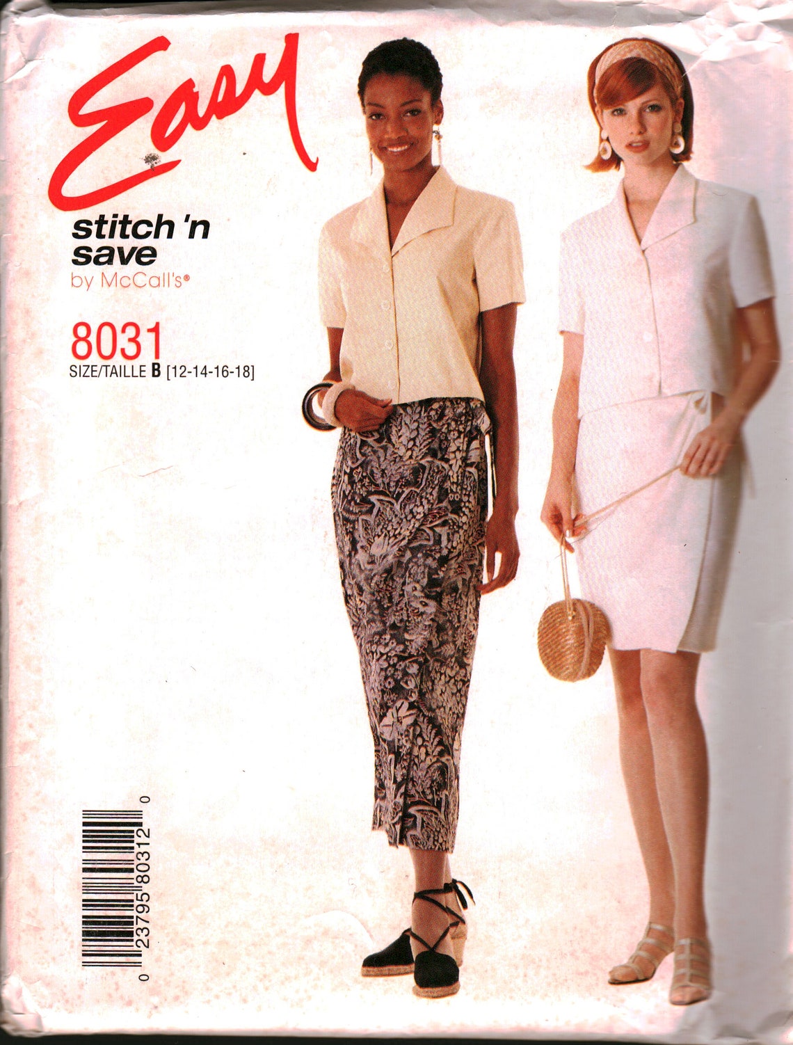 8031 UNCUT Vintage Mccall's SEWING Pattern Misses' Top Sarong OOP - Etsy