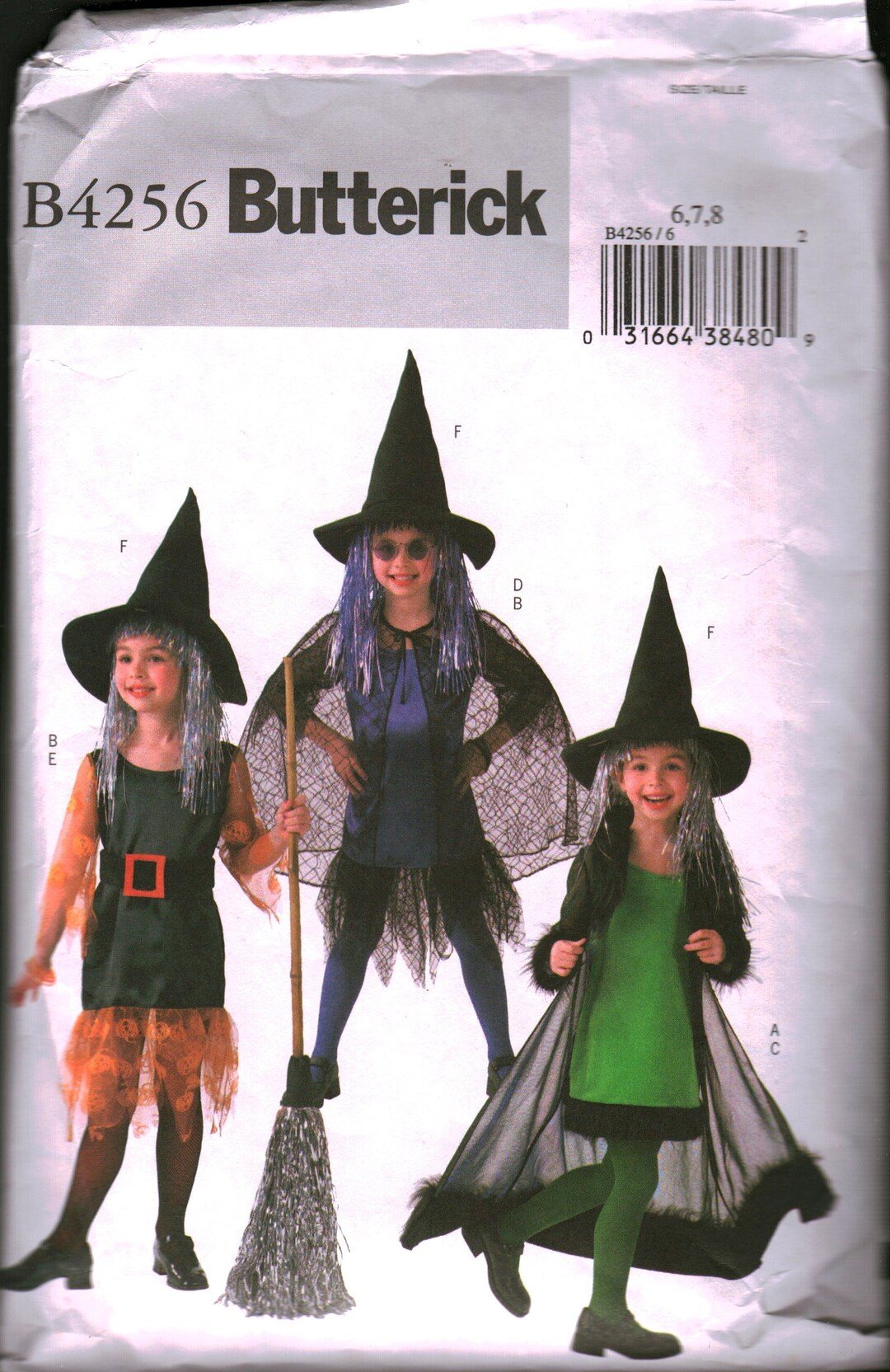 4256 Butterick Vintage SEWING Pattern Children's Witch Costumes OOP - Etsy