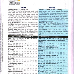 6715 Butterick Vintage SEWING Pattern Misses' Petite Blouse OOP - Etsy