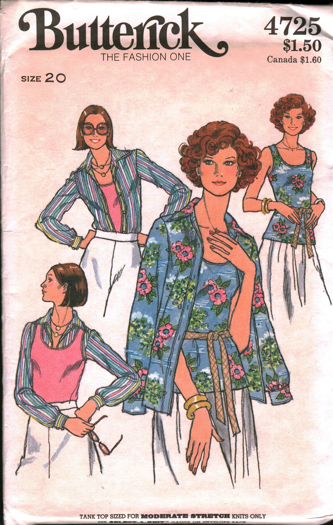 4725 Butterick Vintage SEWING Pattern Misses Shirt Tank Top OOP - Etsy