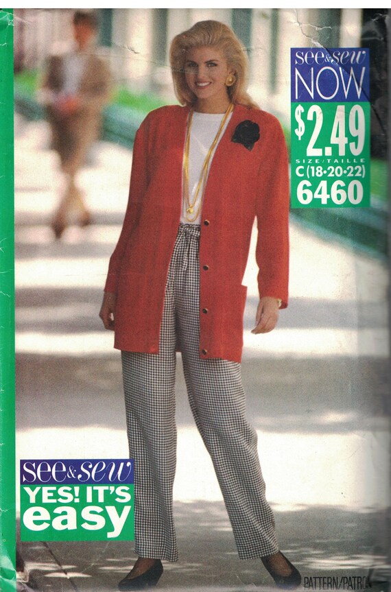 6460 Butterick Misses Sewing Pattern UNCUT Jacket Top Pants | Etsy