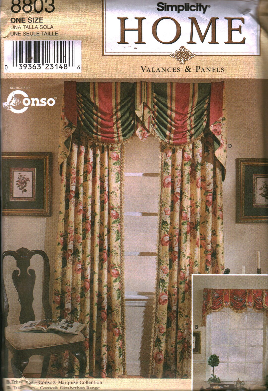 8803 UNCUT Vintage Simplicity SEWING Pattern Craft Valances Panels OOP ...