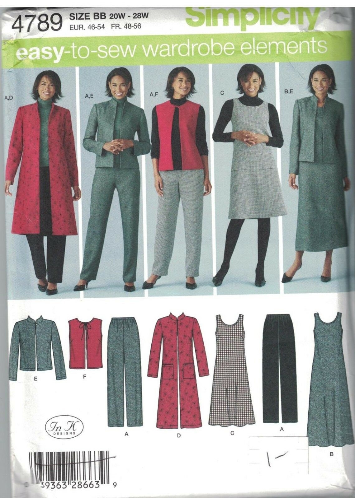 4789 UNCUT Simplicity SEWING Pattern Misses Pants Vest Jacket - Etsy