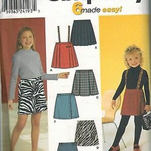 9337 Vintage Simplicity Sewing Pattern Girls Pull on Skirts 6 - Etsy