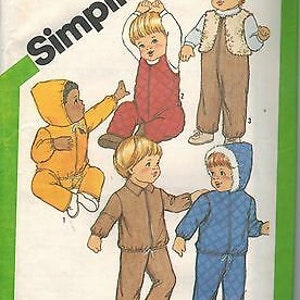 5258 Vintage Simplicity Sewing Pattern Girls Boys Overalls Jacket Lined ...