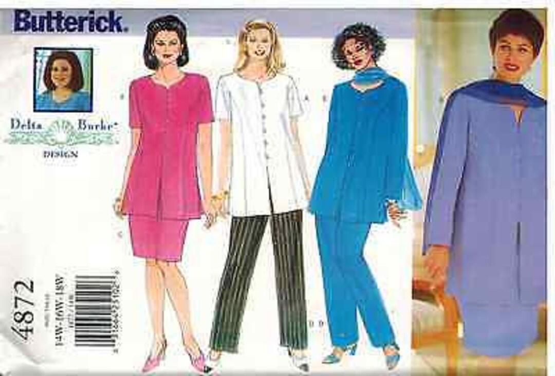 4872 Butterick SEWING Pattern DELTA BURKE Women's Plus Size Tunic Pants ...