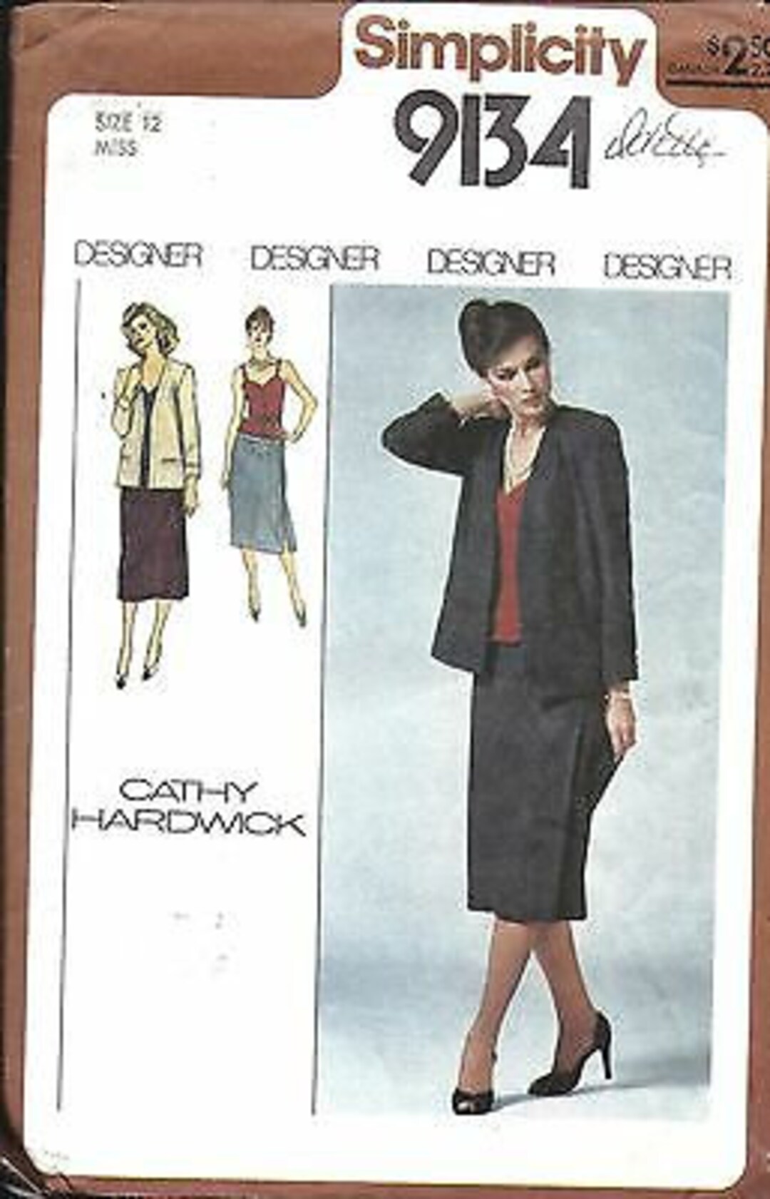9134 Vintage Simplicity Sewing Pattern Misses Skirt Unlined Jacket ...