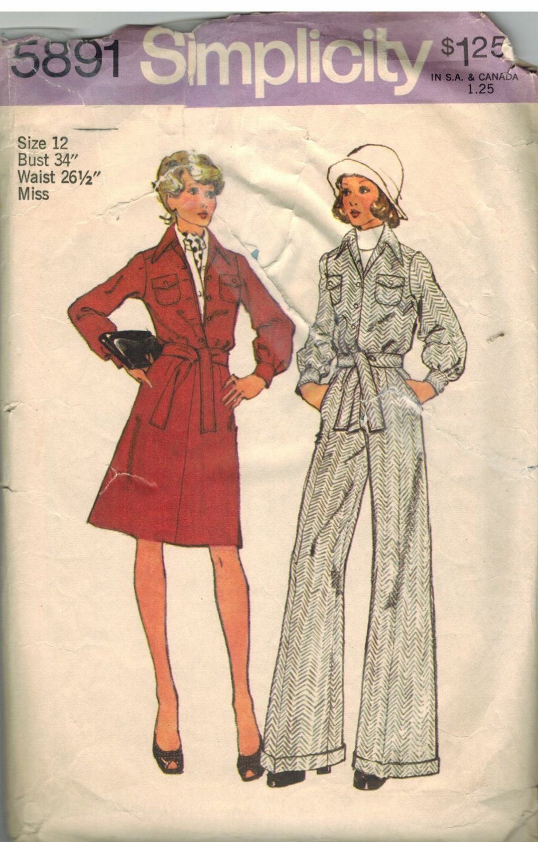 5891 Simplicity Sewing Pattern Misses Top Stitched Unlined Jacket Skirt ...