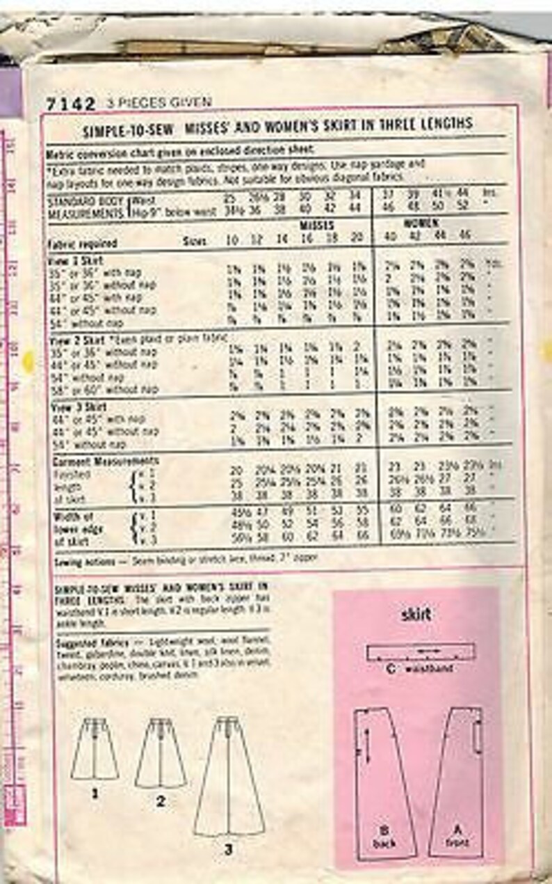 7142 Vintage Simplicity Sewing Pattern Misses 1970s Simple to | Etsy