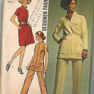8914 Vintage Simplicity Sewing Pattern Misses Designer Fashion Dress ...