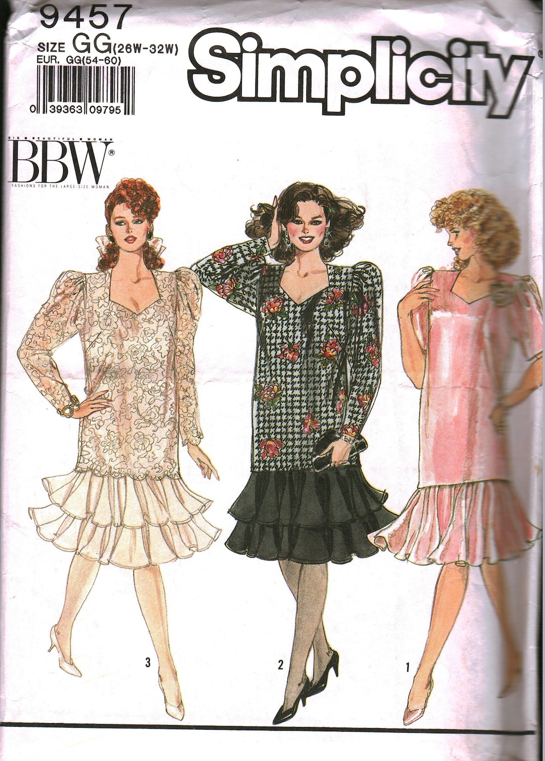 9457 VINTAGE Simplicity SEWING Pattern Misses' Dress Uncut Oop Sew Ff ...