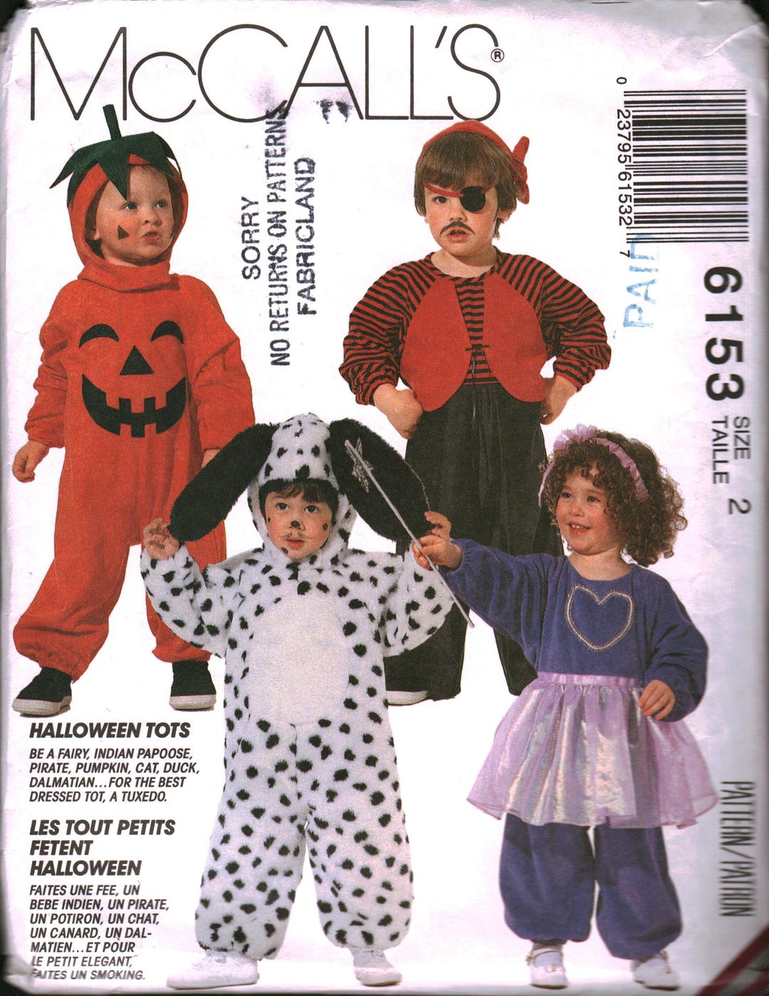 6153 Vintage Mccalls SEWING Pattern Halloween Tots Costumes - Etsy