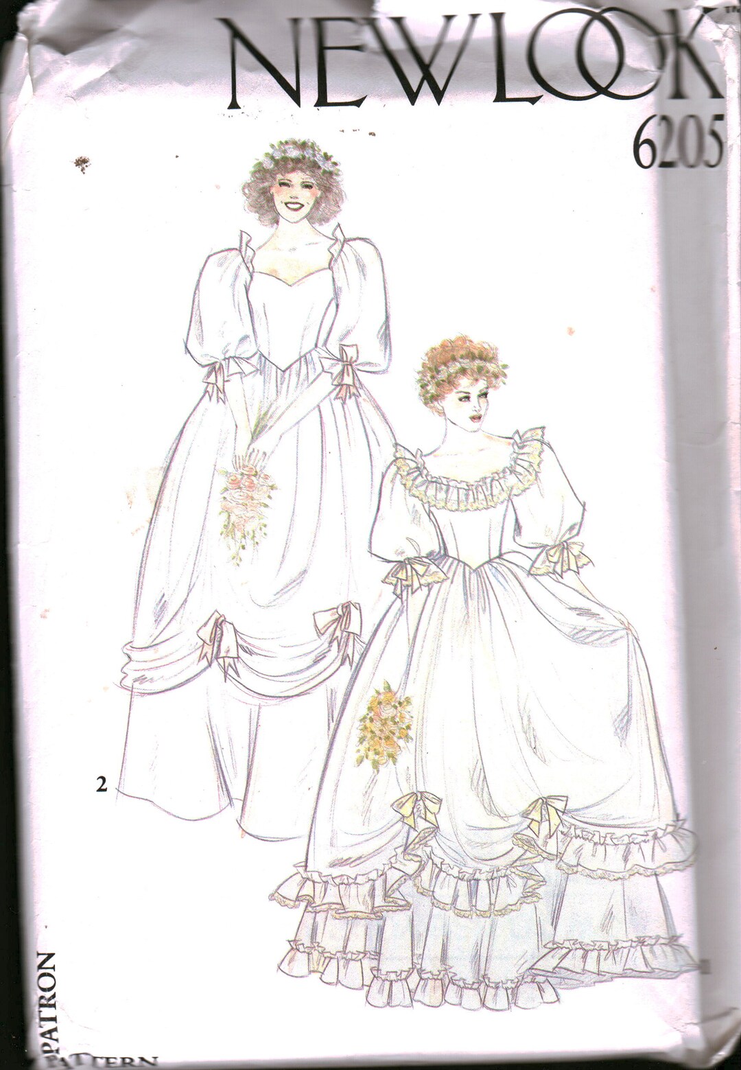 6205 UNCUT Vintage New Look SEWING Pattern Misses' Wedding Dress OOP - Etsy