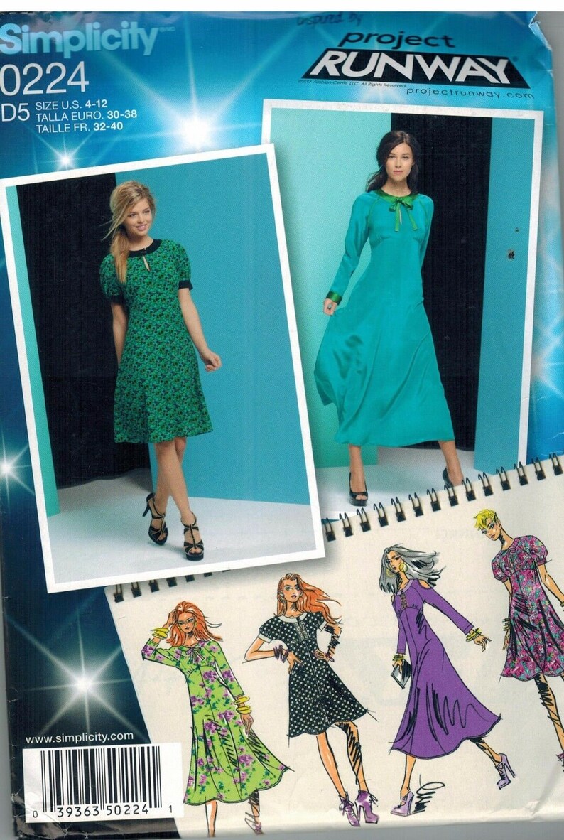 0224 UNCUT Simplicity Sewing Pattern Misses Project Runway - Etsy