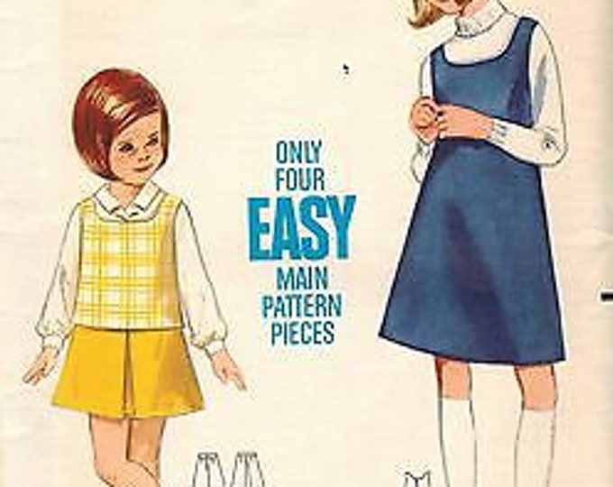 3960 UNCUT Vintage Butterick Sewing Pattern Girls Semi Fitted A Line ...